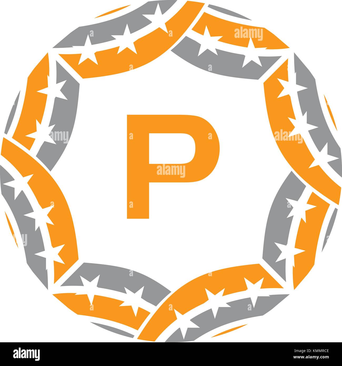 Ribbon Circle Star Initial P Stock Vector Image & Art - Alamy
