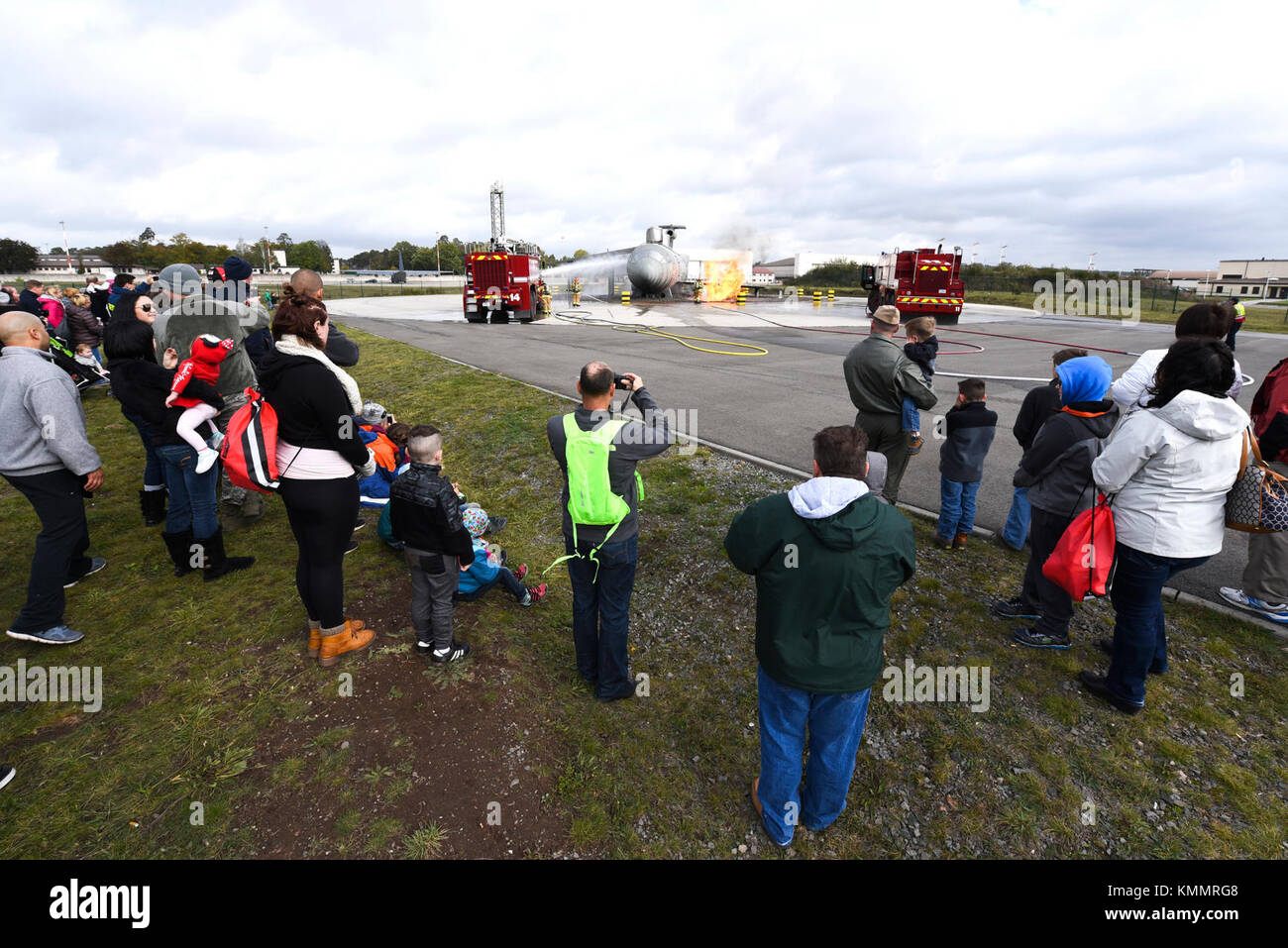 Members of the Kaiserslautern Military Community watch a live training ...