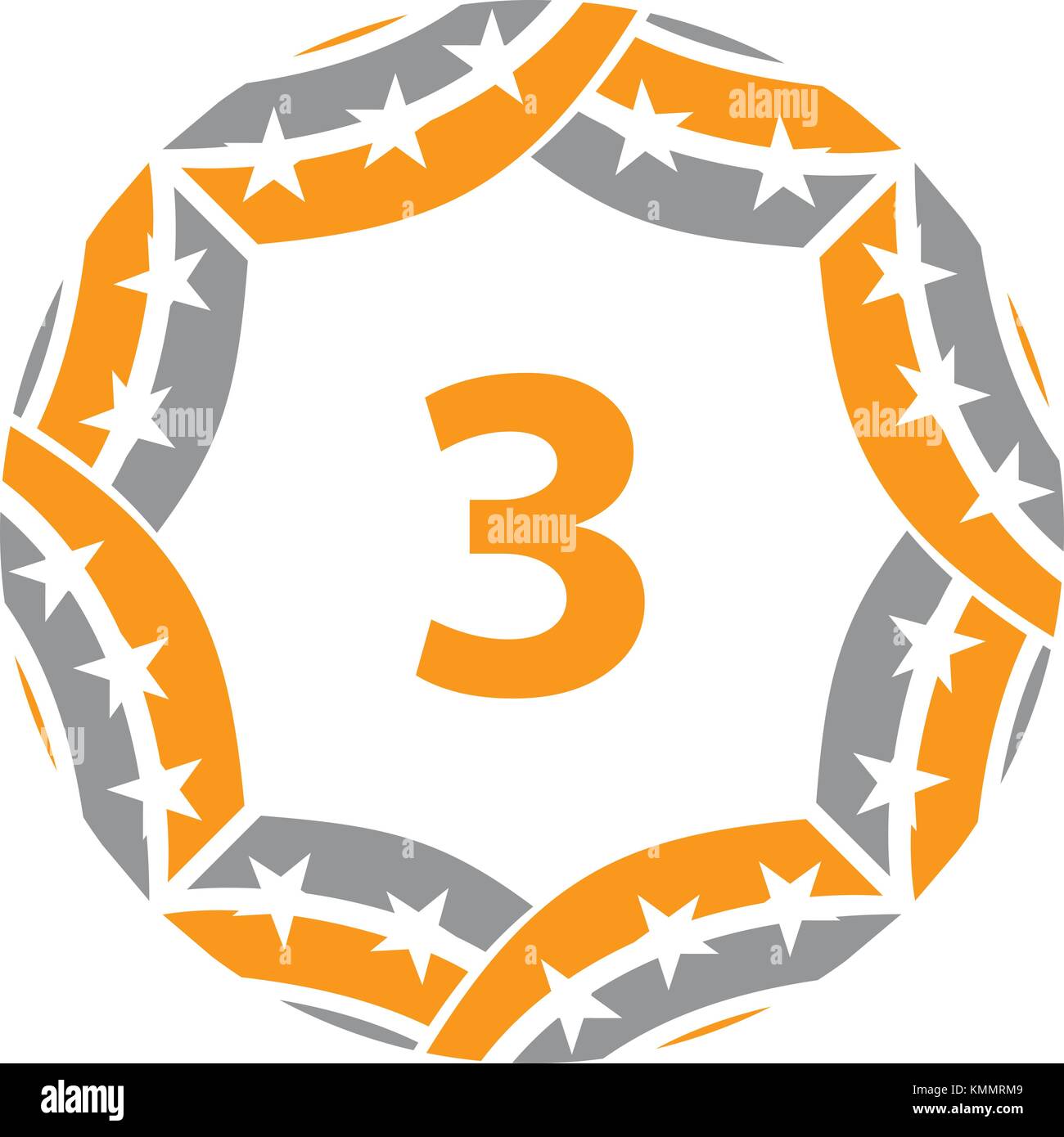 Star number three icon Stock Vector Images - Alamy