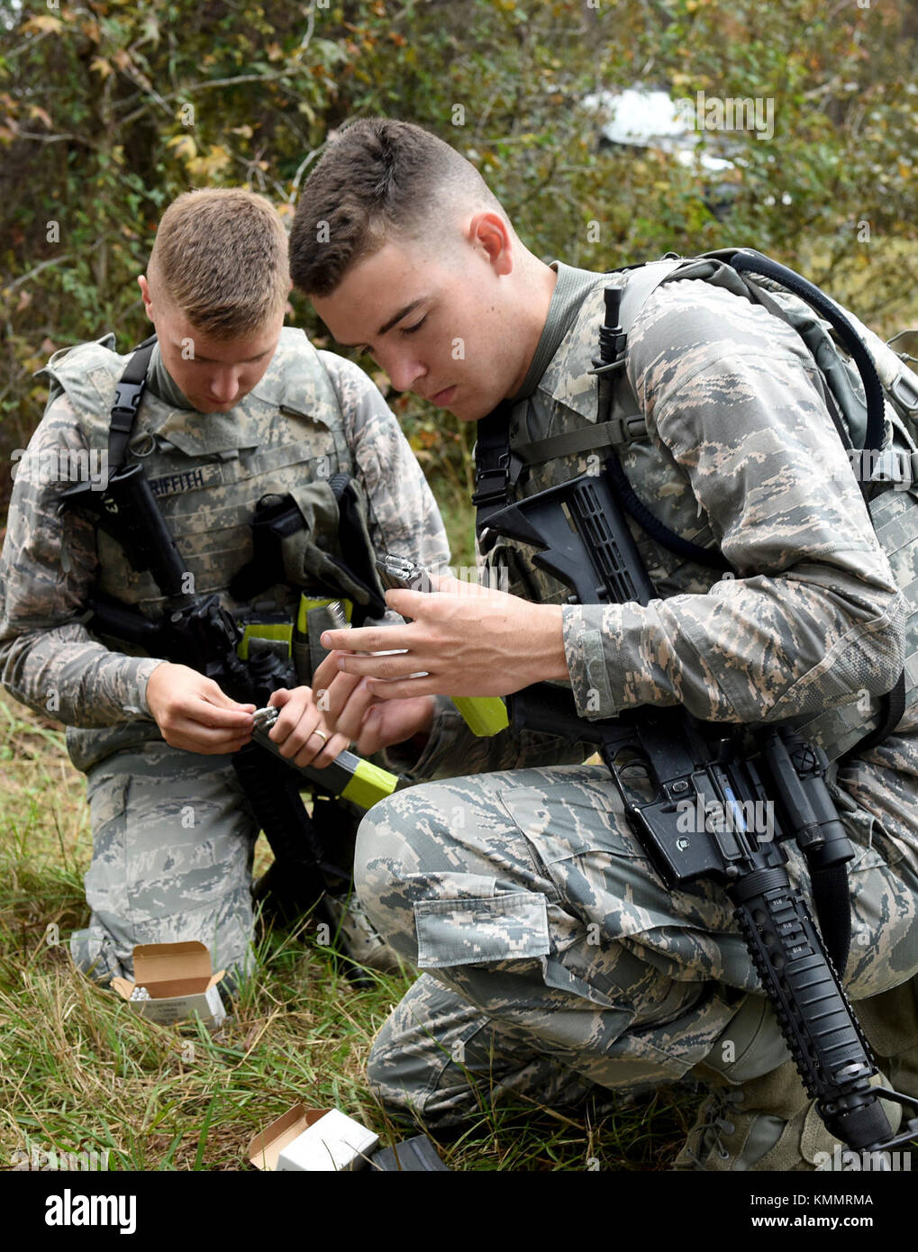 Senior Airman Jackson Griffith (left) and Airman 1st Class Taylor ...