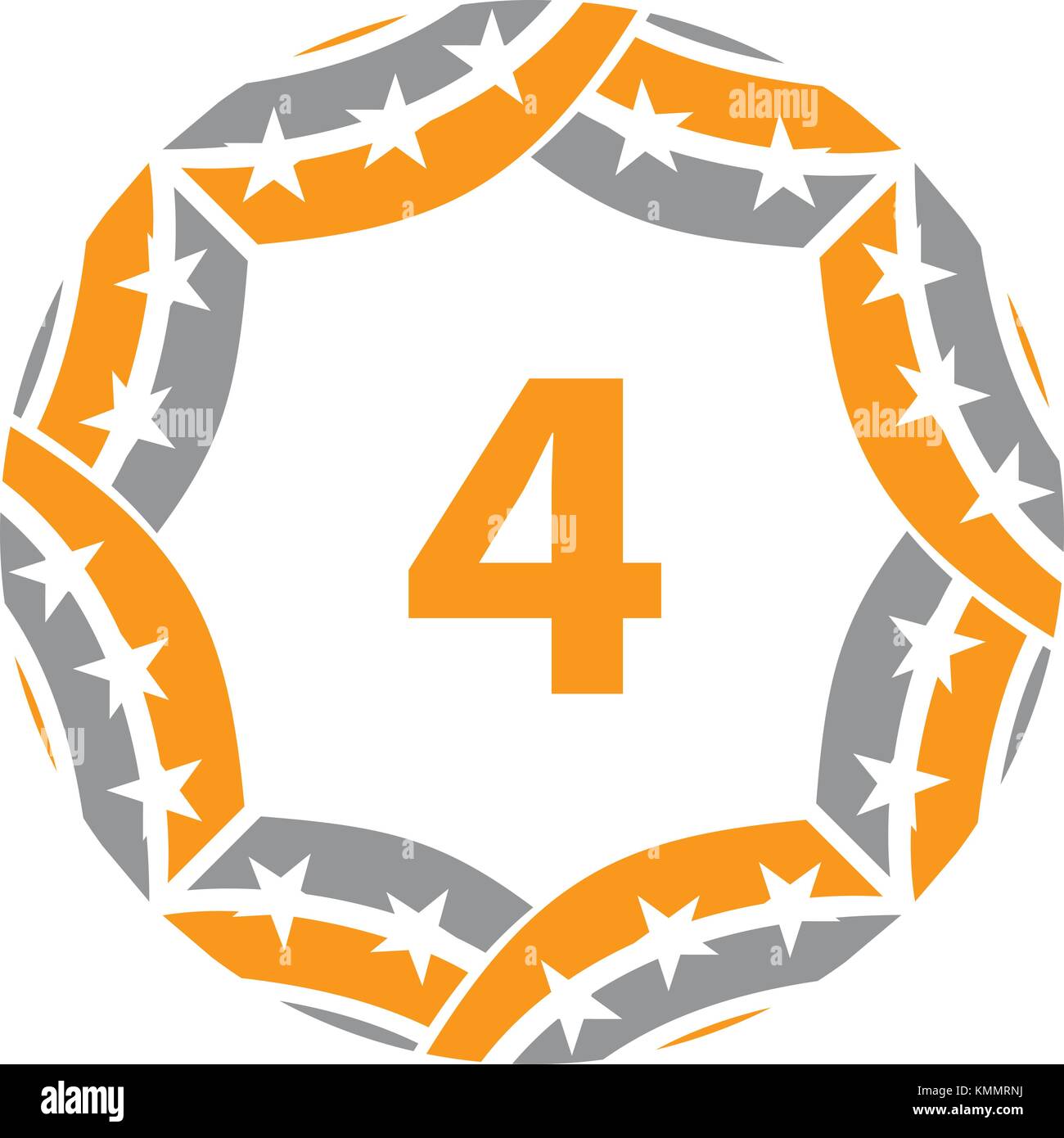 Ribbon Circle Star Number 4 Stock Vector Image & Art - Alamy