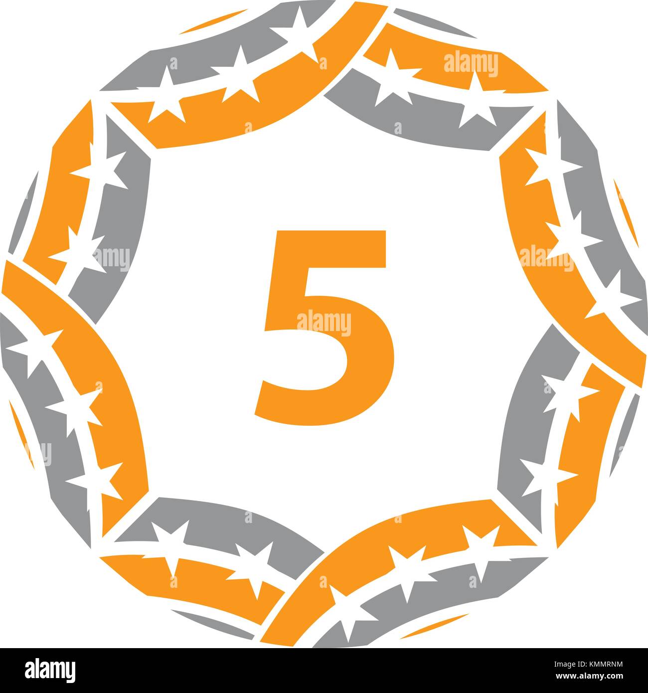 Ribbon Circle Star Number 5 Stock Vector Image & Art - Alamy