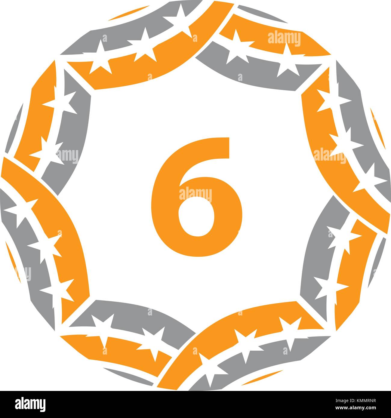 Ribbon Circle Star Number 6 Stock Vector Image & Art - Alamy