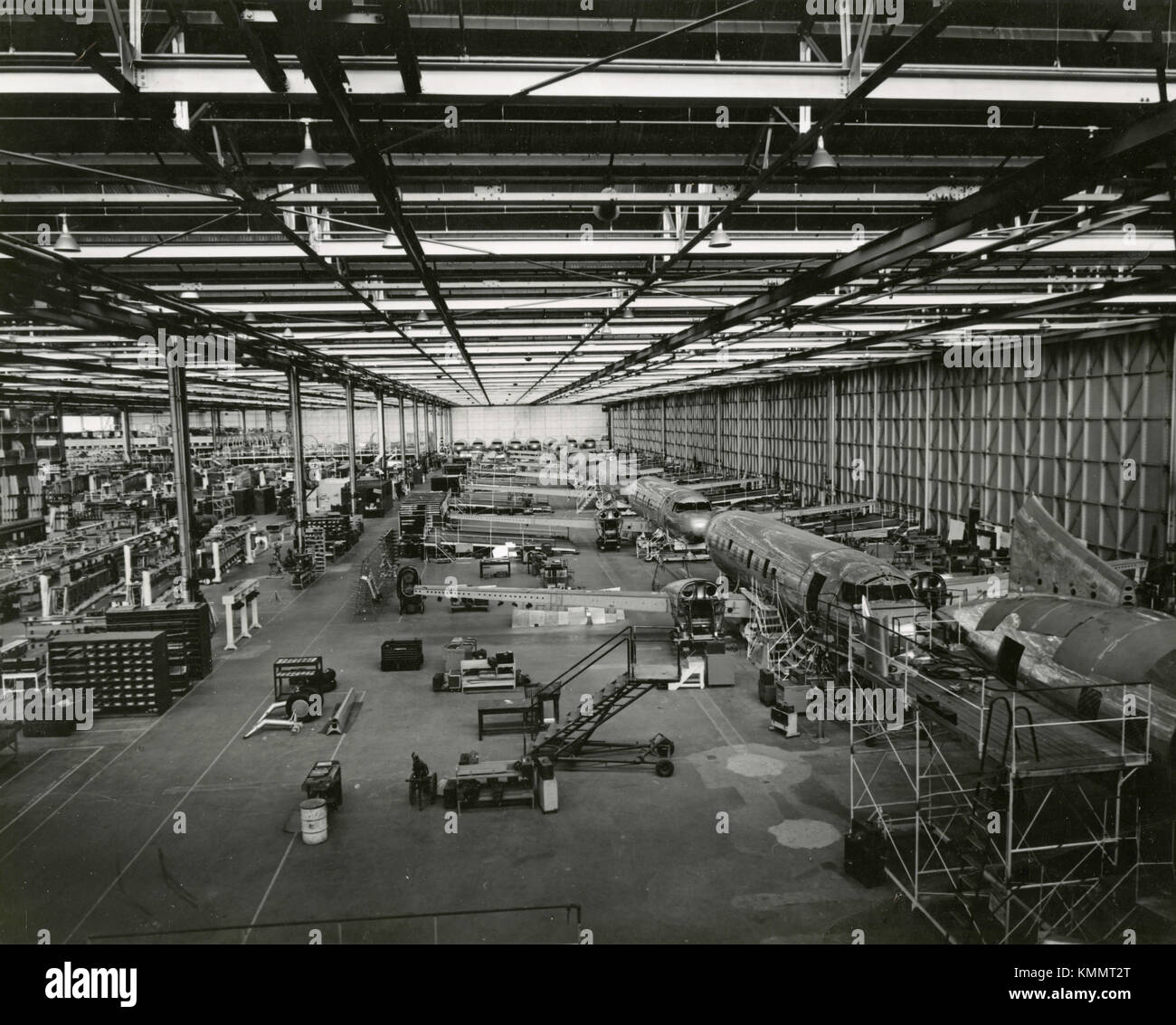 Final assembly line of Convair-240 aircraft, San Diego, USA 1940s Stock ...