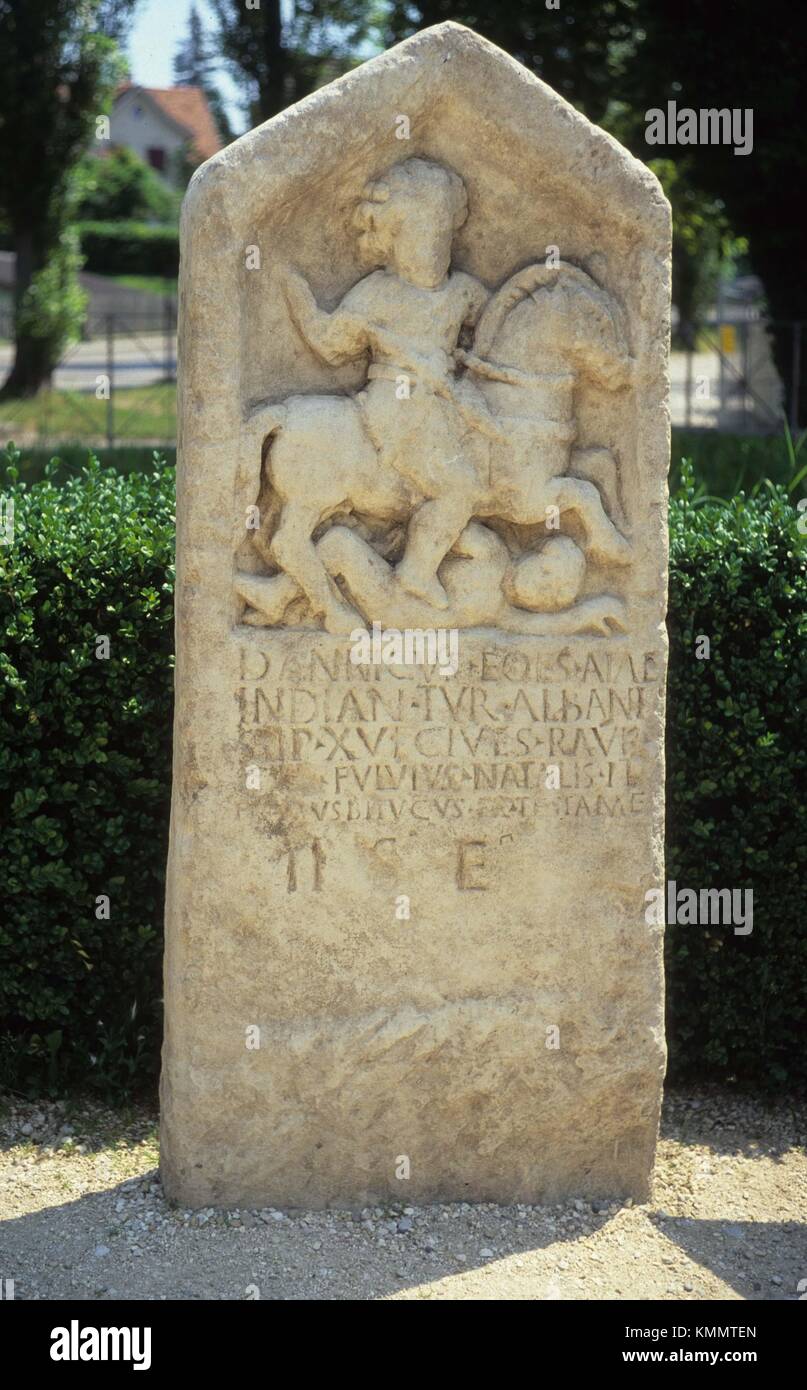 Gravestone of Dannicus, a Roman soldier in Augst, Switzerland Stock ...