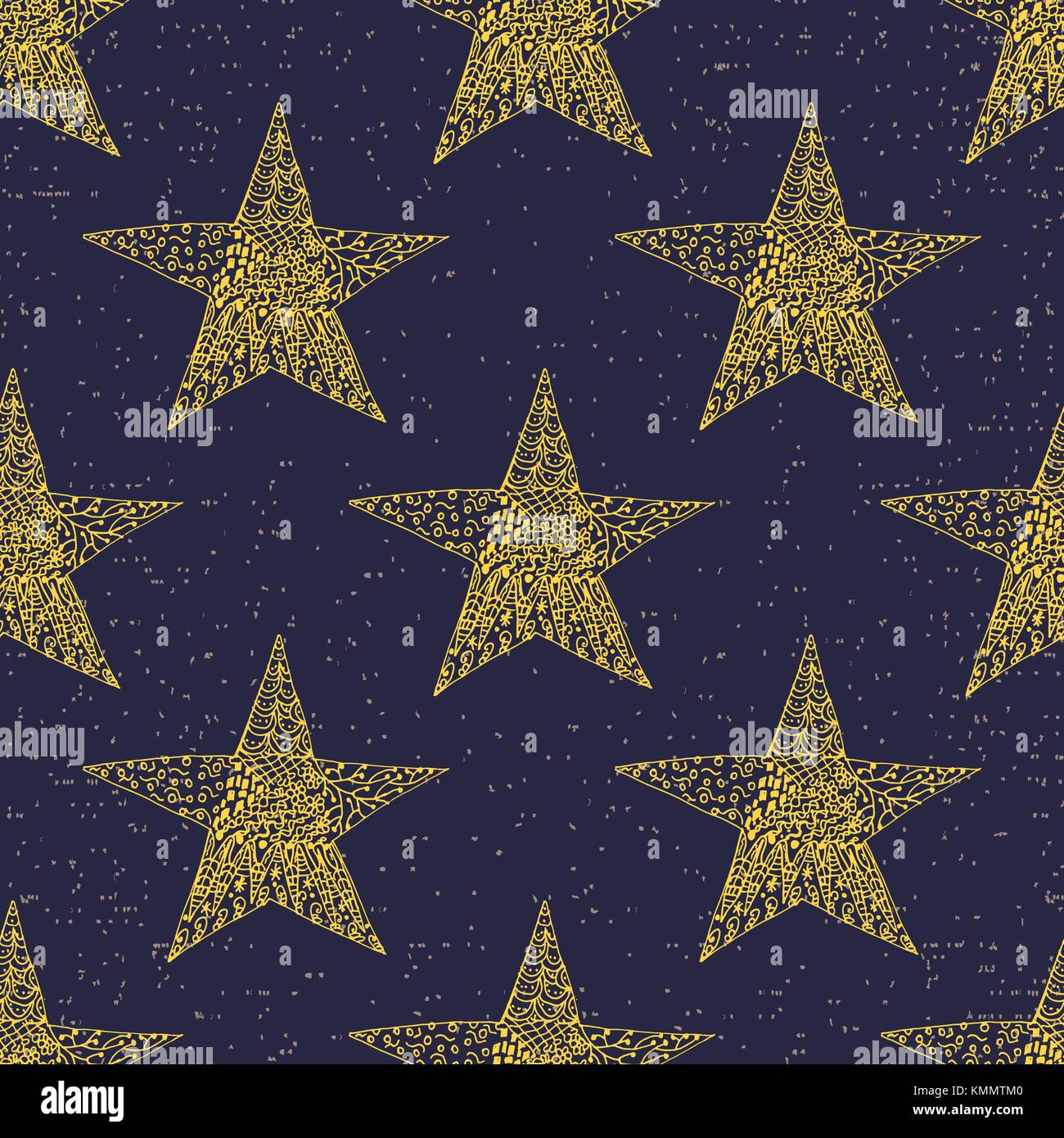 Star sketch Doodles seamless pattern, hand drawn vector illustration ...