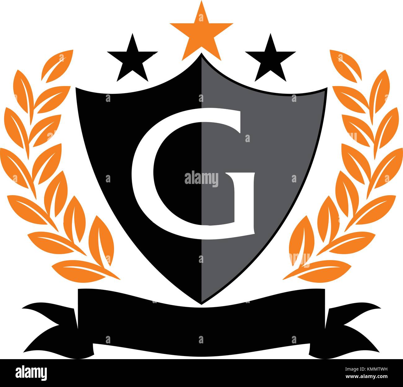 Emblem Star Ribbon Shield Initial G Stock Vector Image & Art - Alamy