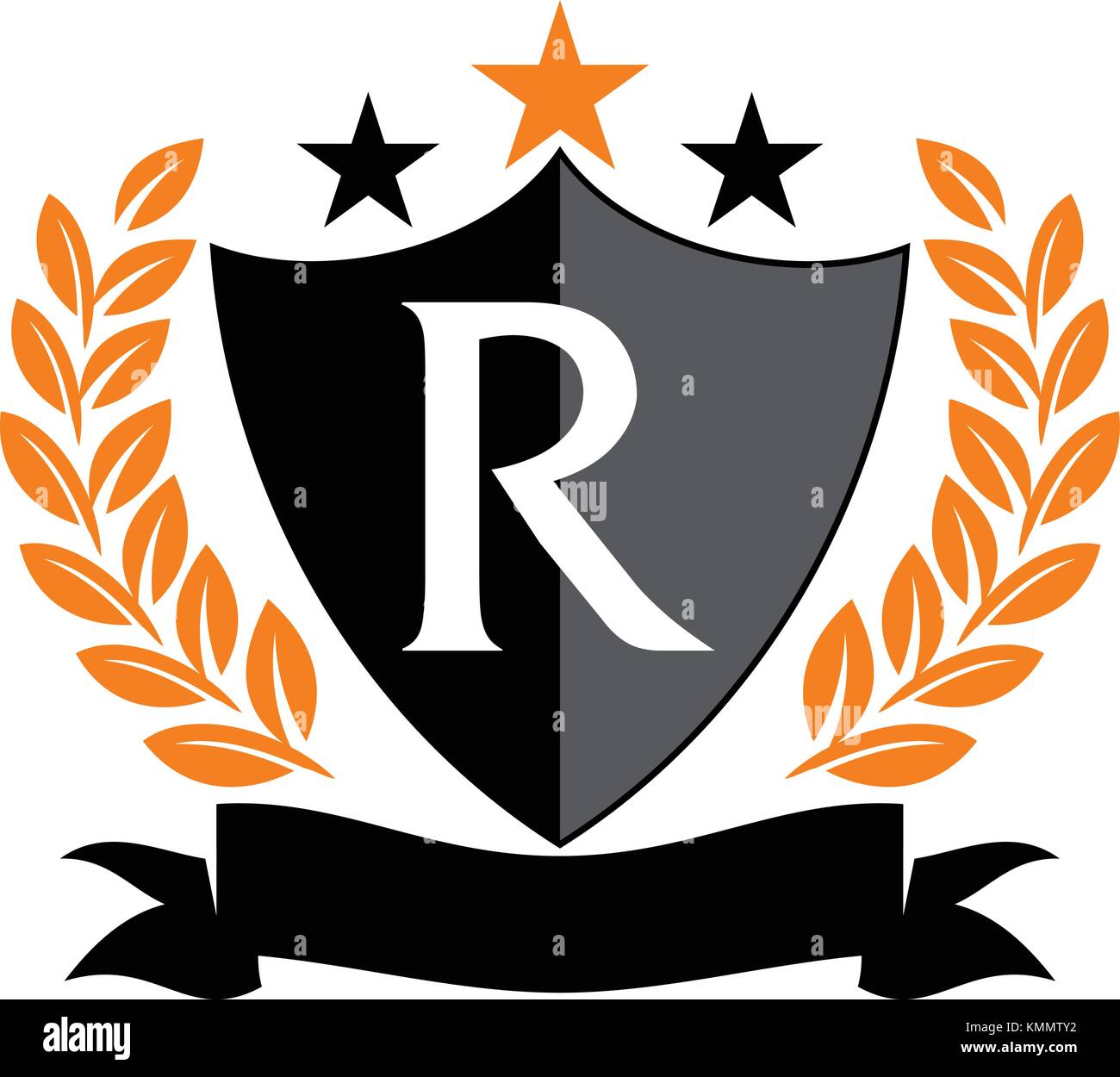 Emblem Star Ribbon Shield Initial R Stock Vector Image & Art - Alamy