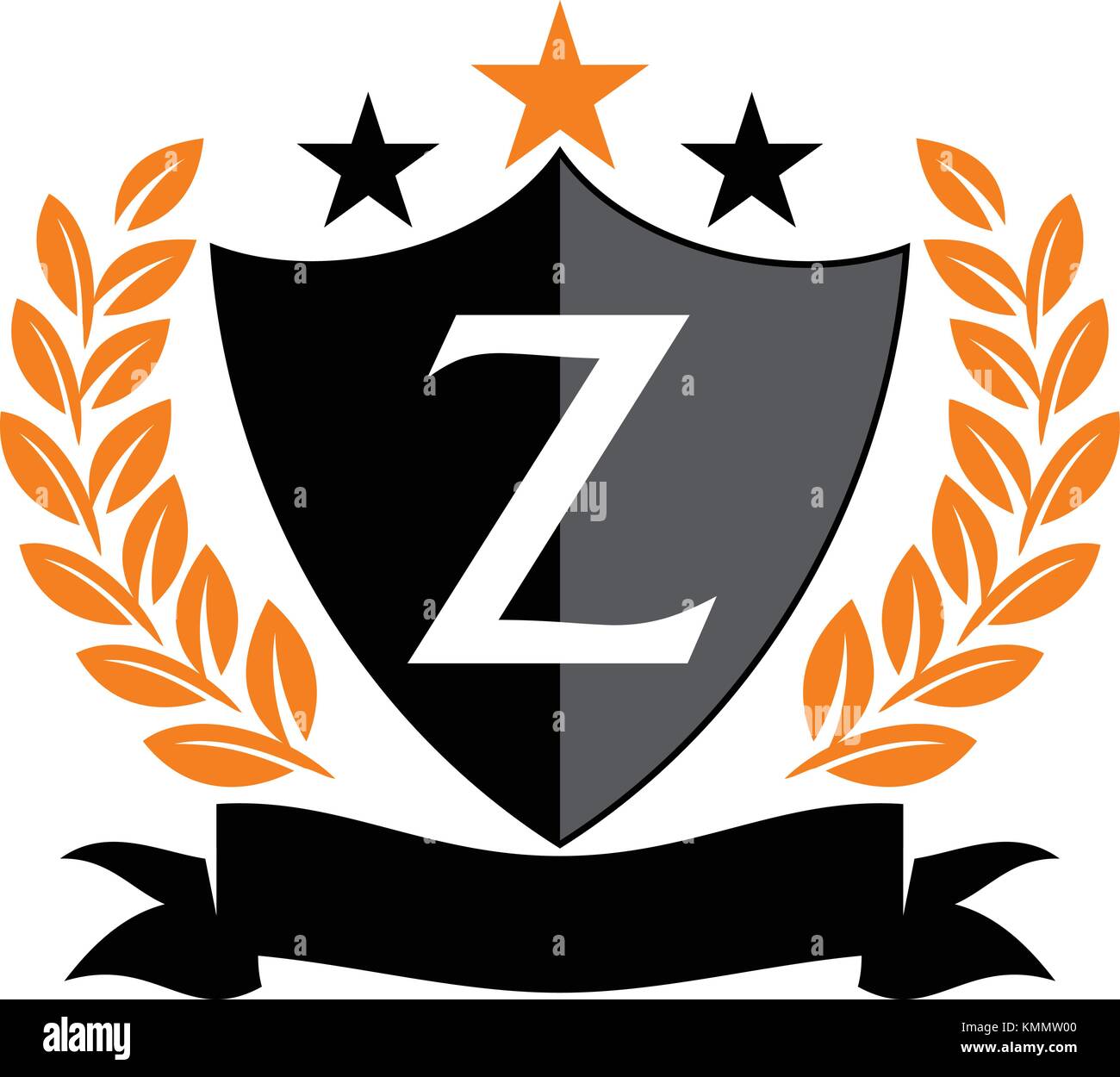 Emblem Star Ribbon Shield Initial Z Stock Vector Image & Art - Alamy