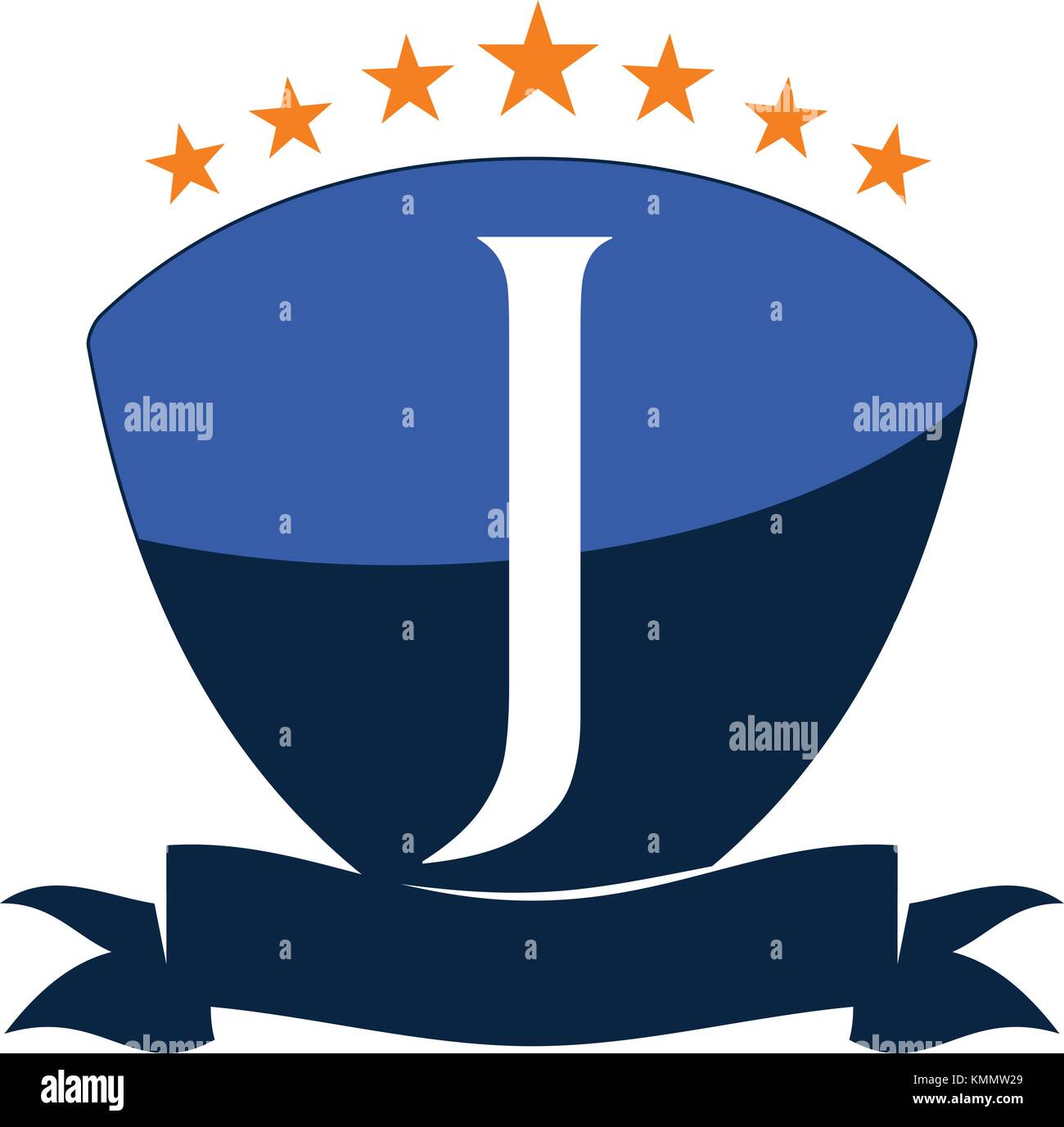 Emblem Star Ribbon Shield Initial J Stock Vector Image & Art - Alamy