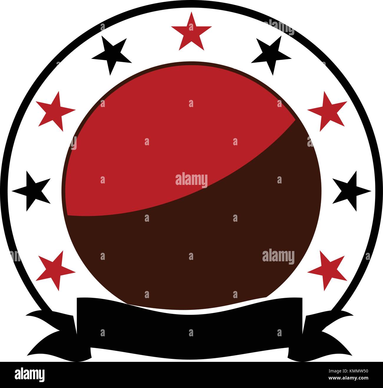 Emblem Star Ribbon Circle Stock Vector Image & Art - Alamy