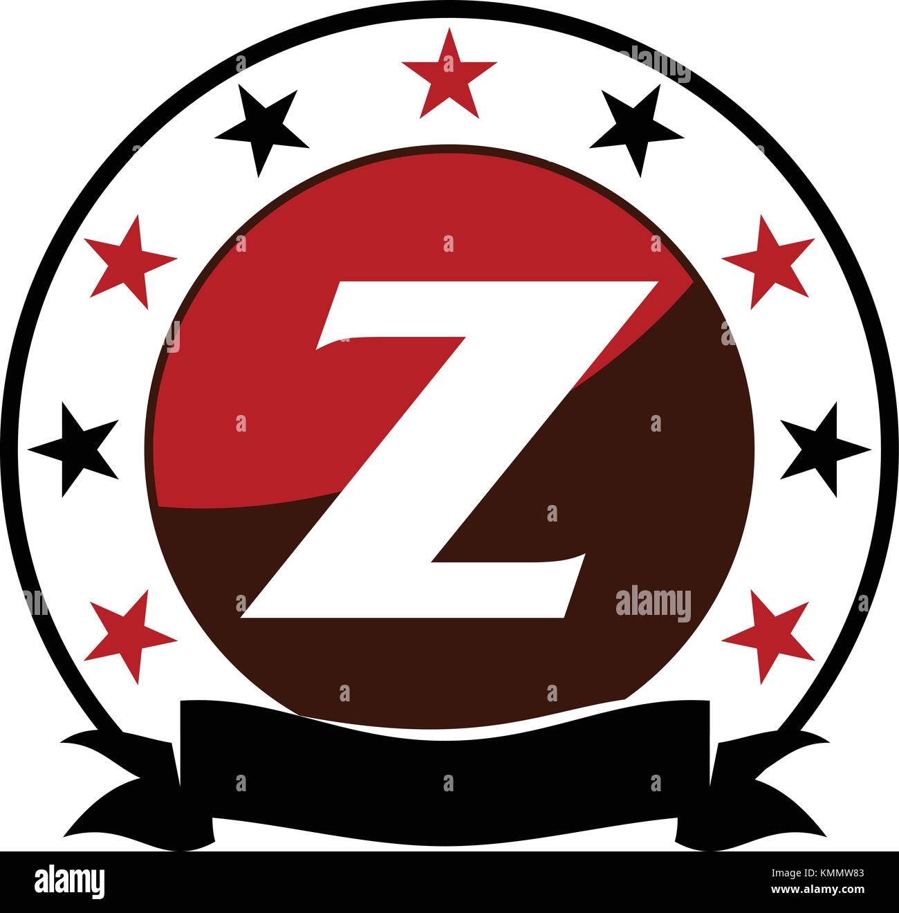 Emblem Star Ribbon Circle Initial Z Stock Vector Image & Art - Alamy