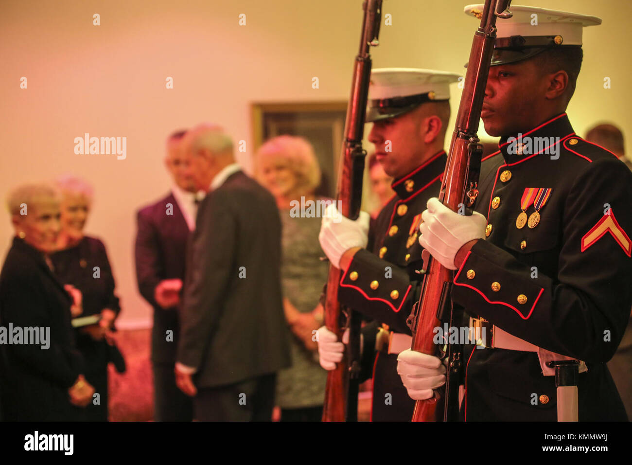 A contingency of Marines with Marine Barracks Washington D.C. supported ...