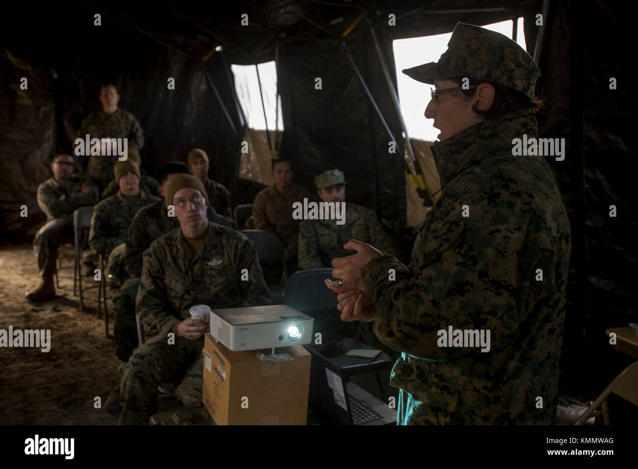 U.S. Navy Lt. Cmdr. Nancy Delahoya, an environmental health officer ...