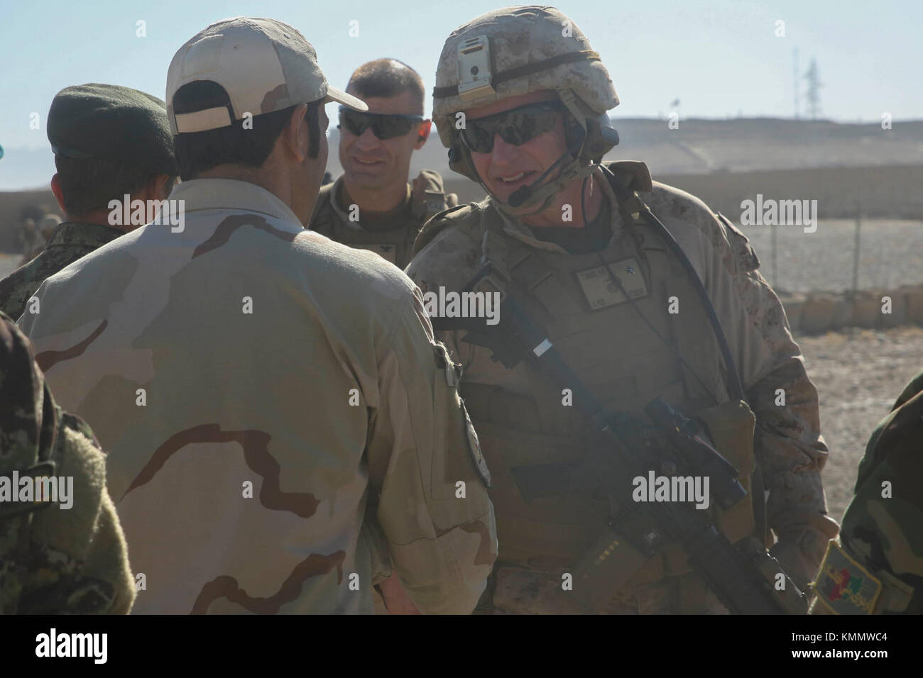 U.S. Marine Brig. Gen. Roger Turner, right, the commanding general of ...