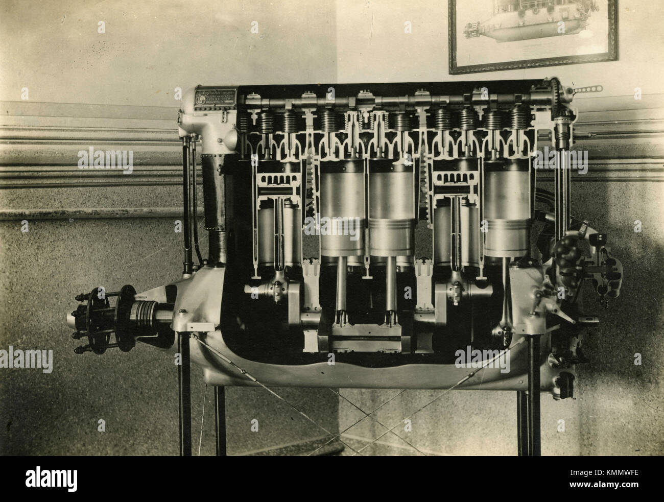 Open Isotta Fraschini aviation engine Asso 500, Italy 1920s Stock Photo ...
