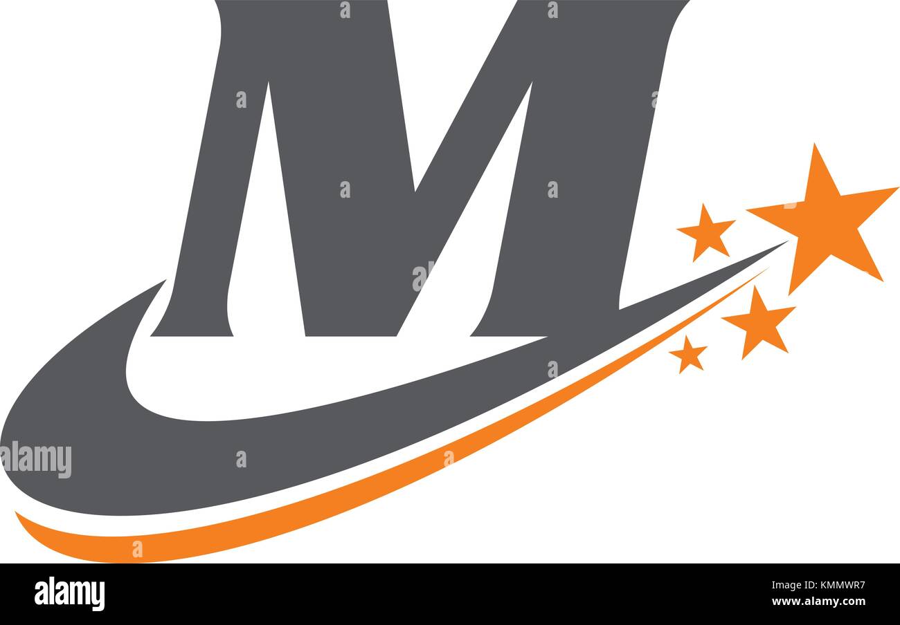 Star Swoosh Letter M Stock Vector Image & Art - Alamy