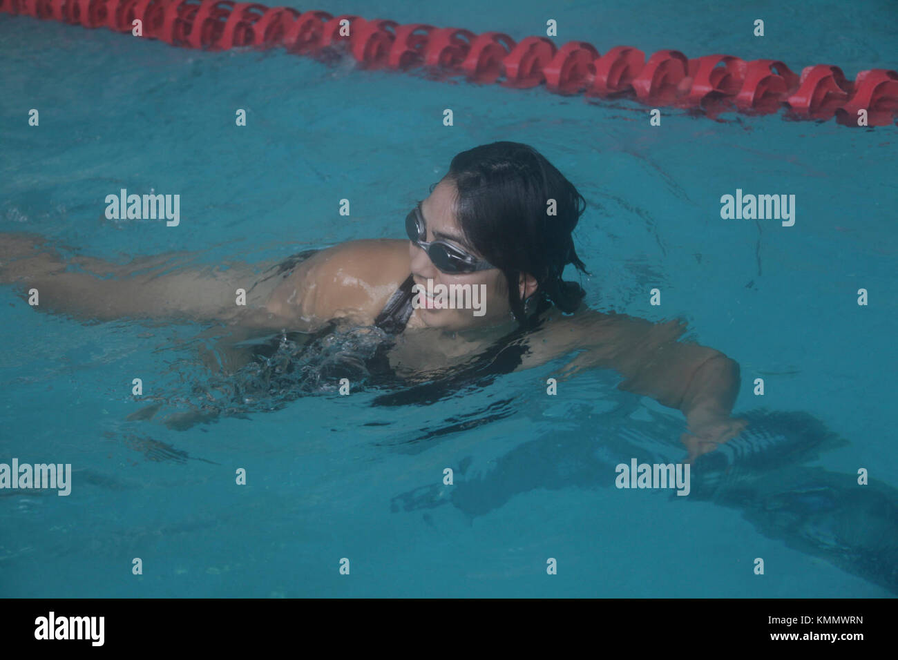 U.S. Army Ret. Spc. Mimi Xaysana practices for the swimming event for ...