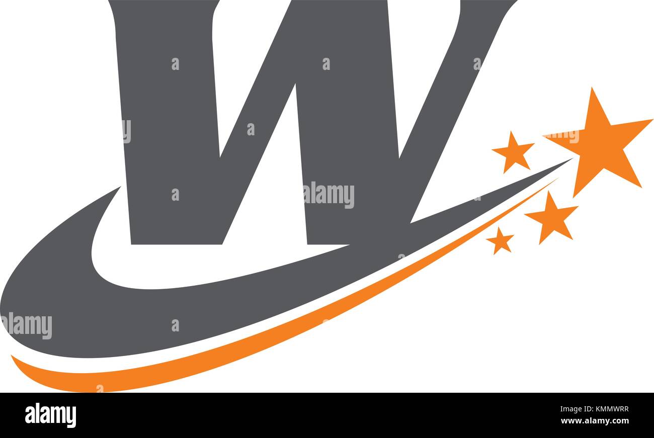 Star Swoosh Letter W Stock Vector Image & Art - Alamy