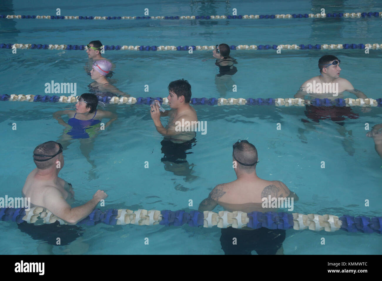 U.S. Army Soldiers practice for the swimming event for the Atlantic ...