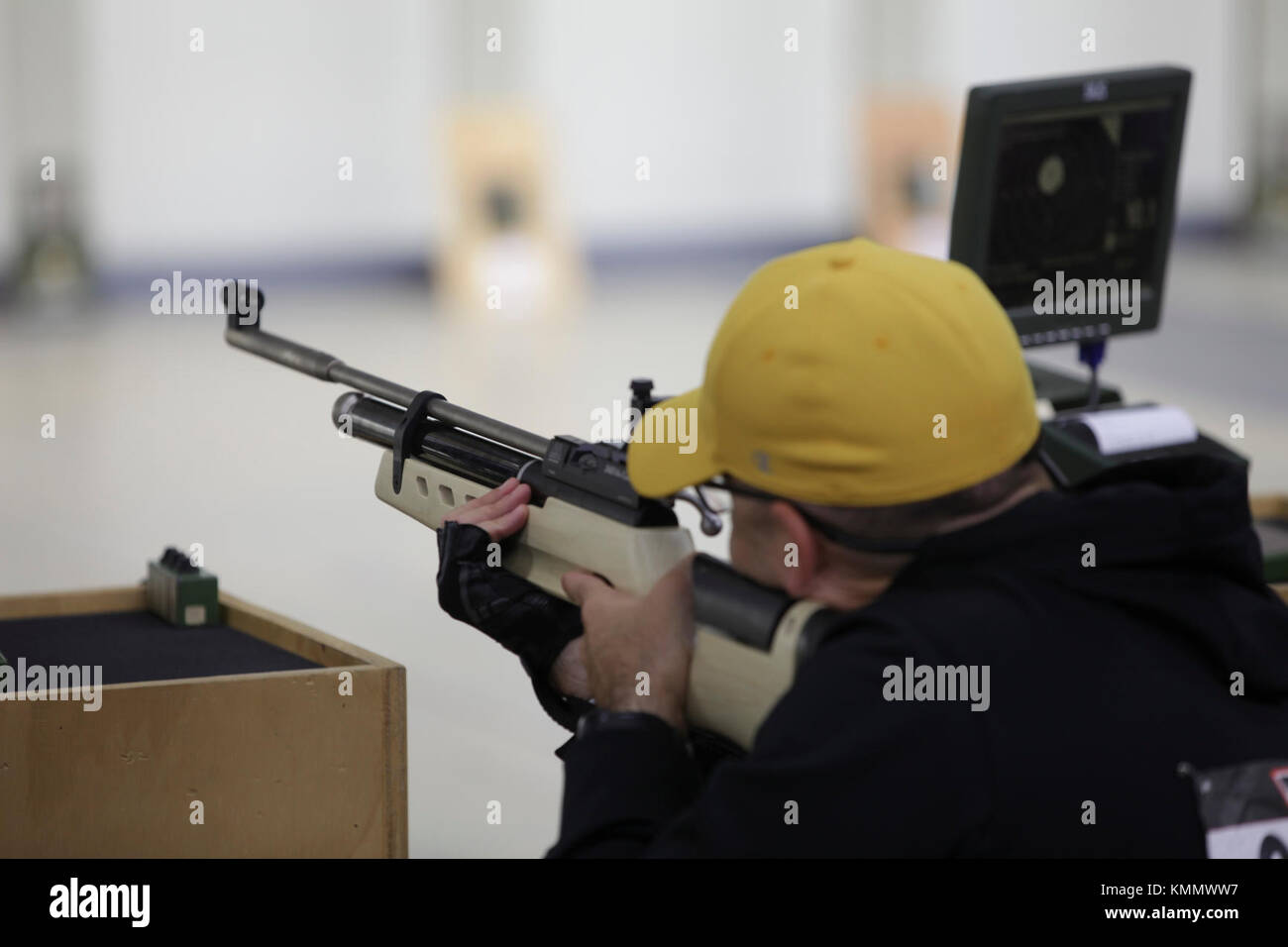 U.S. Army Sgt. Frist Class Joseph Henao practices for the shooting ...