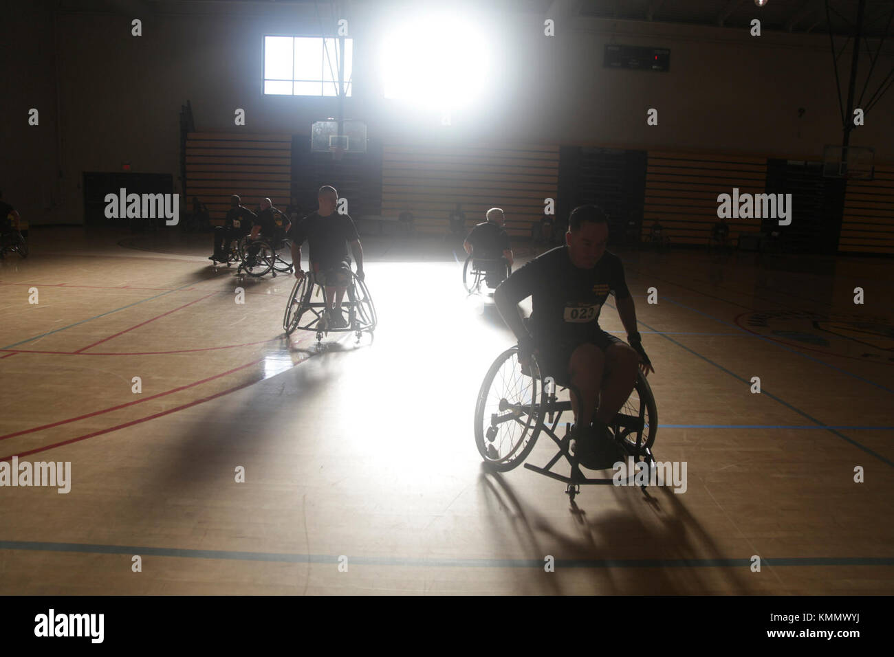 U.S. Army Sgt. Frist Class Joseph Henao practices for the wheelchair ...