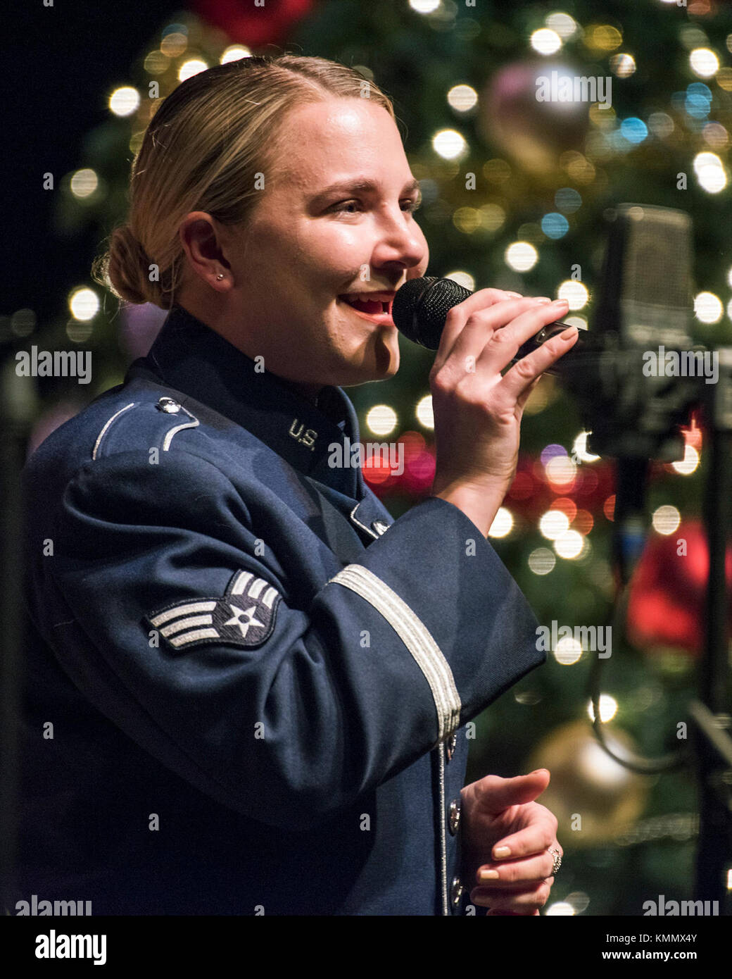 U.S. Air Force Senior Airman Stephanie Allen, a vocalist with the ...