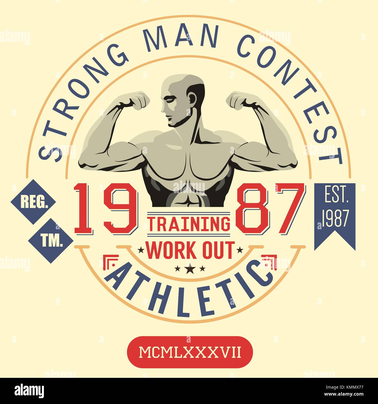 T-shirt Printing design, typography graphics, strong man contest ...