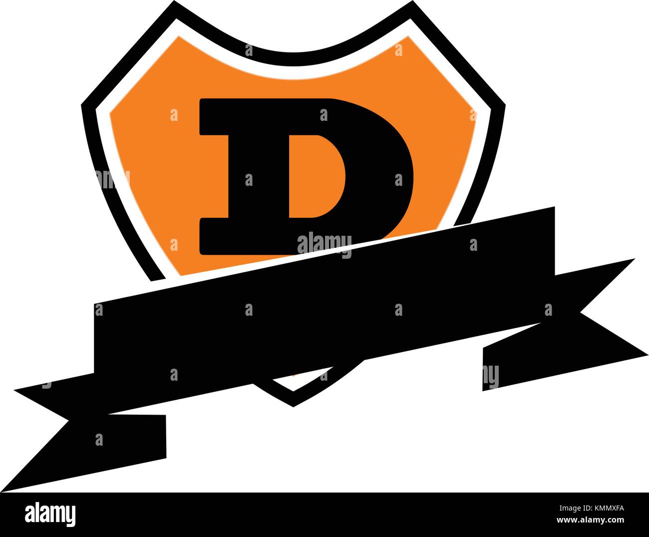 Shield Ribbon Letter D Stock Vector Image & Art - Alamy