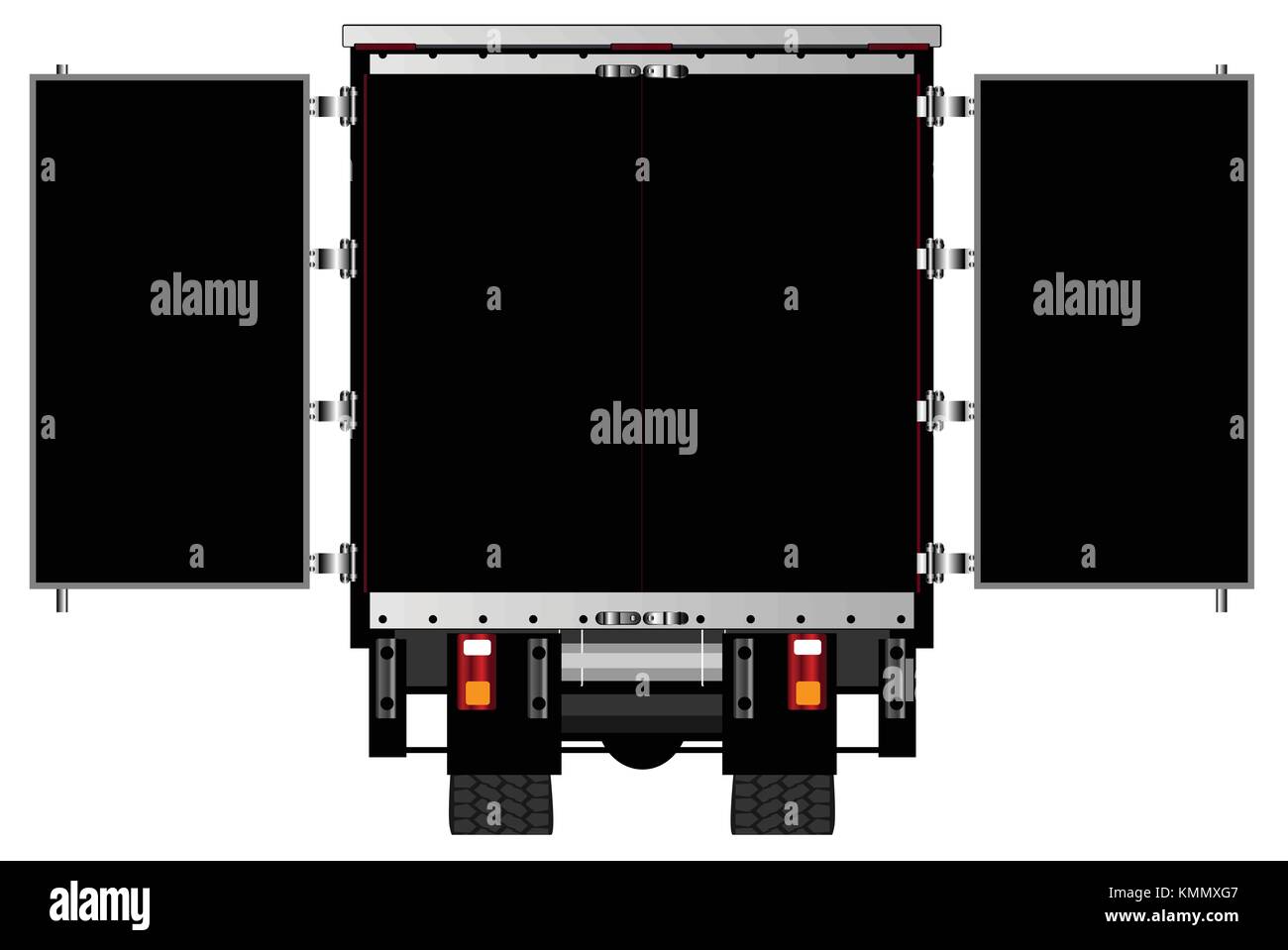 Truck back open doors Stock Vector Images - Alamy