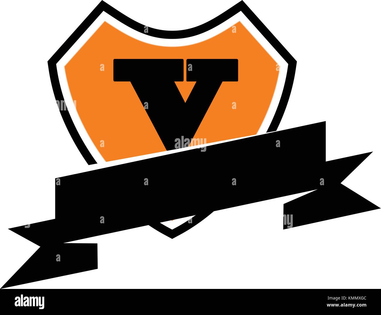 Shield Ribbon Letter V Stock Vector Image & Art - Alamy