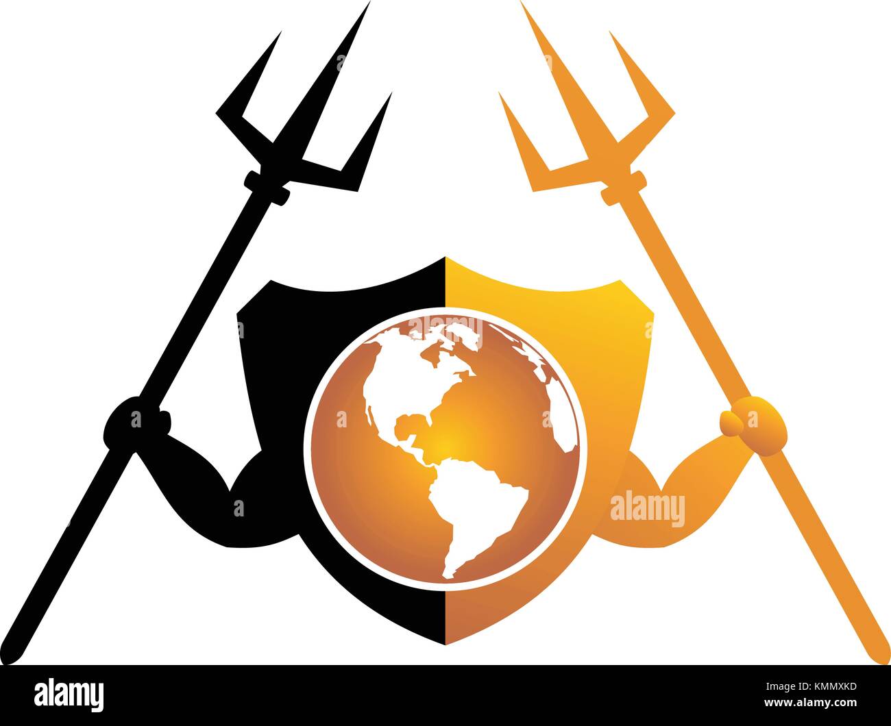 Trident warrior Stock Vector Images - Alamy