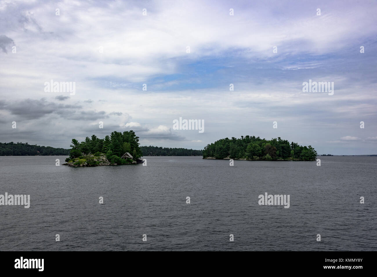 Thousand Islands National Park on St. Lawrence River; USA, Canada Stock ...