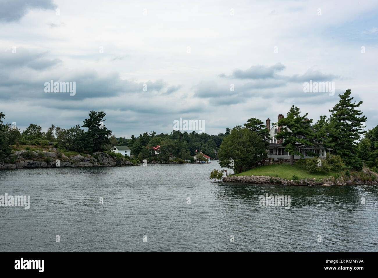 Thousand Islands National Park on St. Lawrence River; USA, Canada Stock ...