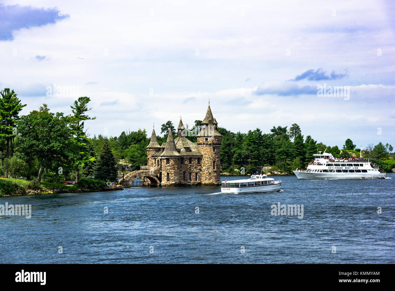 Thousand Islands National Park on St. Lawrence River; USA, Canada Stock ...