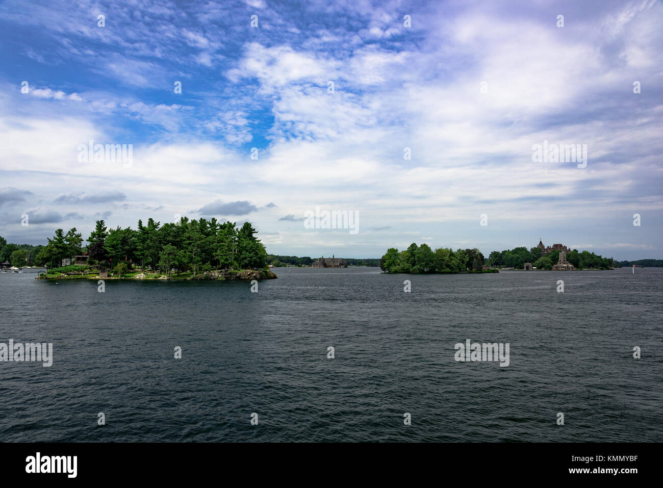 Thousand Islands National Park on St. Lawrence River; USA, Canada Stock ...
