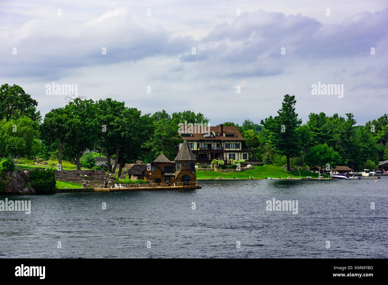 Thousand Islands National Park on St. Lawrence River; USA, Canada Stock ...