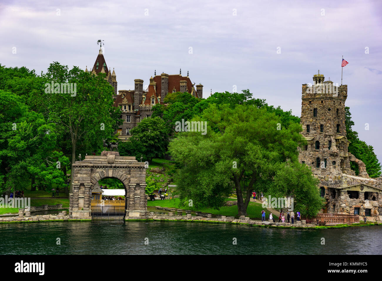 Thousand Islands National Park on St. Lawrence River; USA, Canada Stock ...