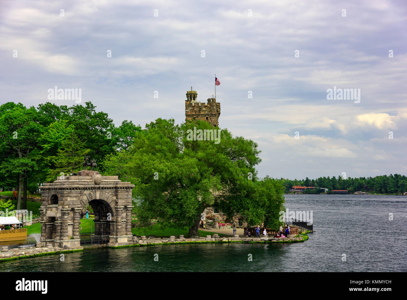 Thousand Islands National Park on St. Lawrence River; USA, Canada Stock ...