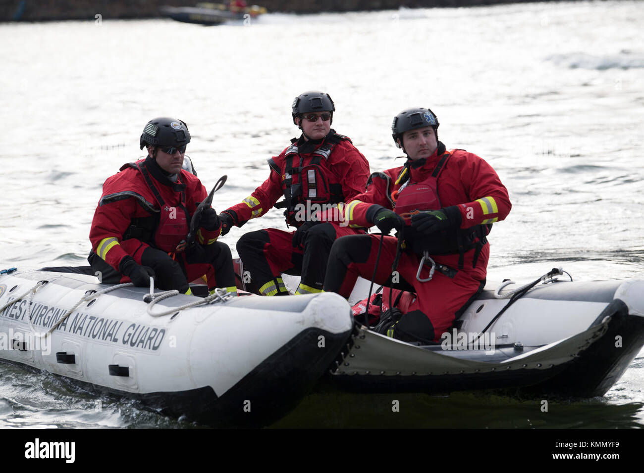 Members of the West Virginia Swift Water Rescue Team, comprised of more ...