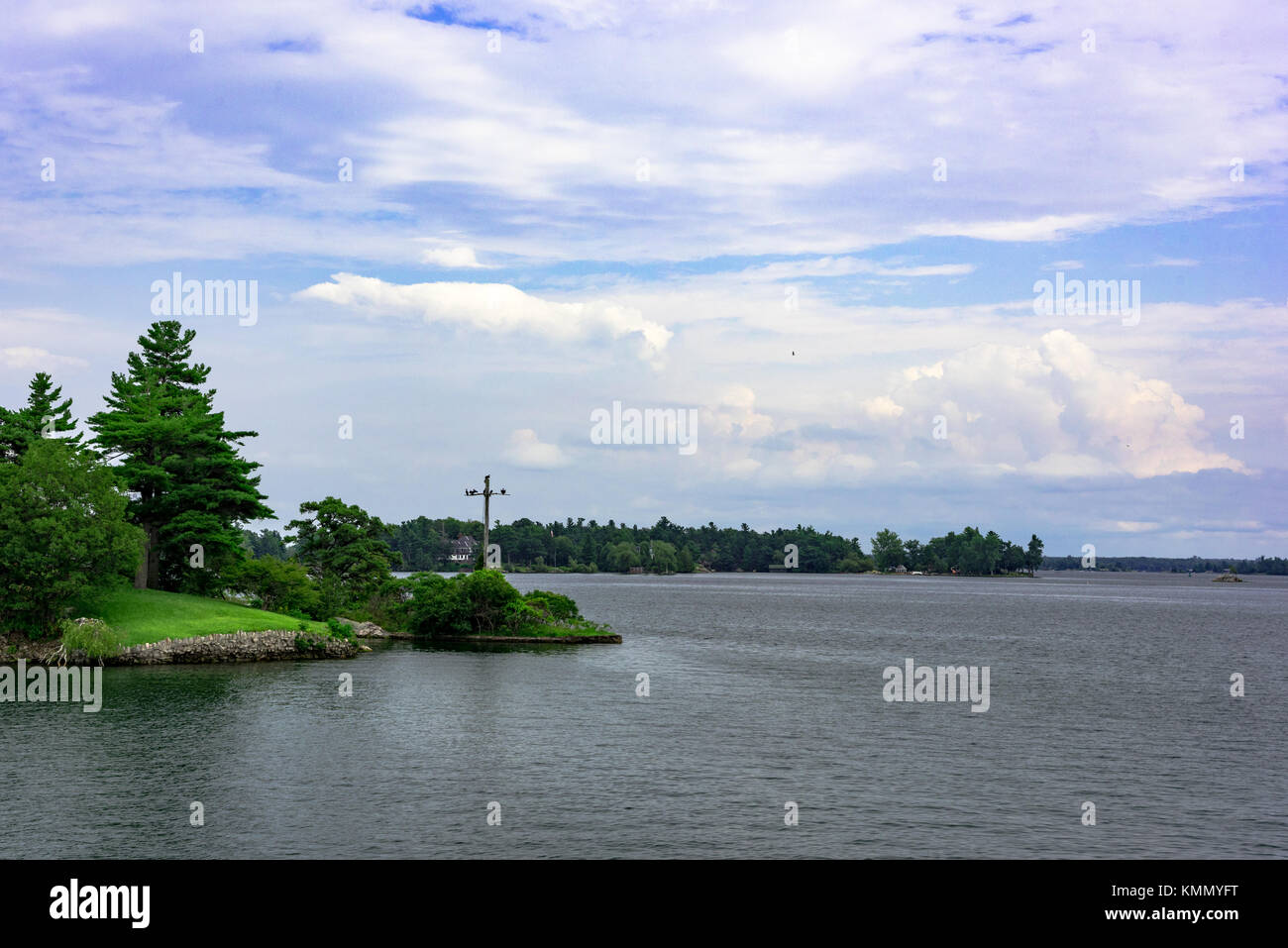 Thousand Islands National Park on St. Lawrence River; USA, Canada Stock ...
