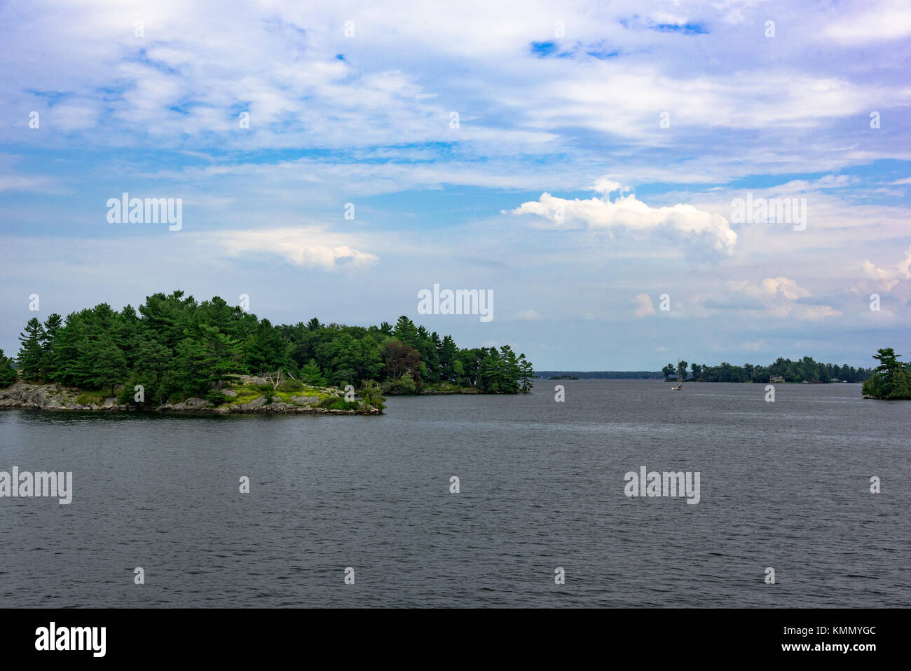 Thousand Islands National Park on St. Lawrence River; USA, Canada Stock ...