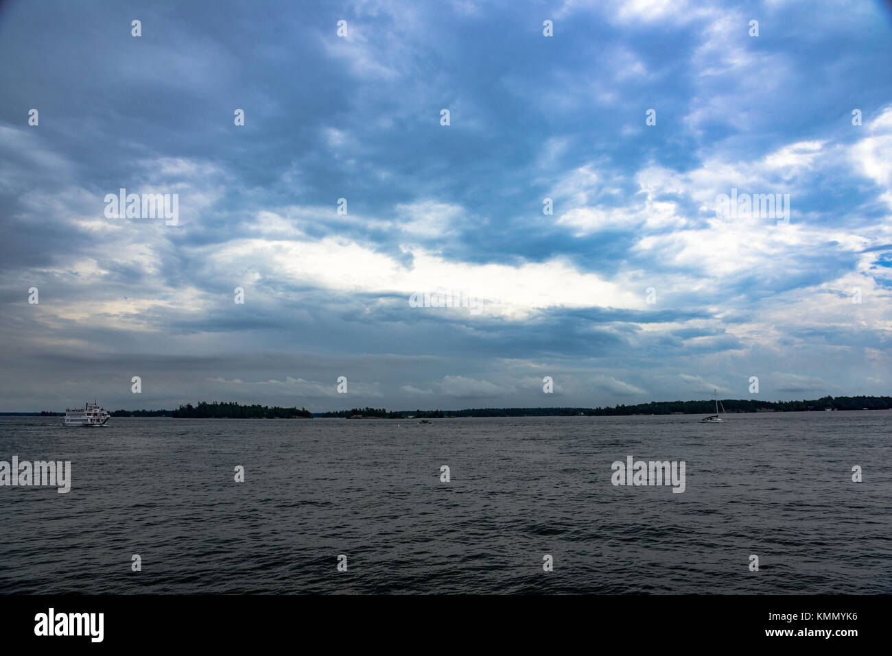 Thousand Islands National Park on St. Lawrence River; USA, Canada Stock ...
