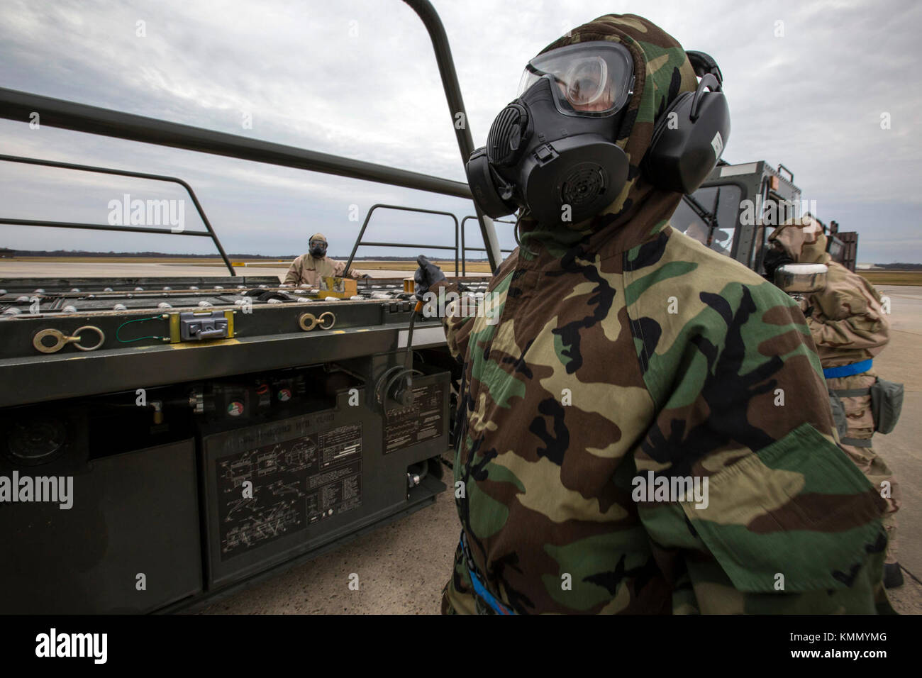 A U.S. Air Force Aerial Porter in Mission Oriented Protective Posture ...