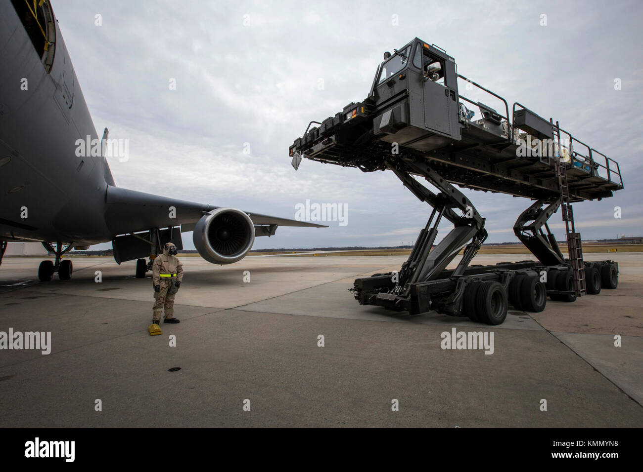 A U.S. Air Force Aerial Porter in Mission Oriented Protective Posture ...