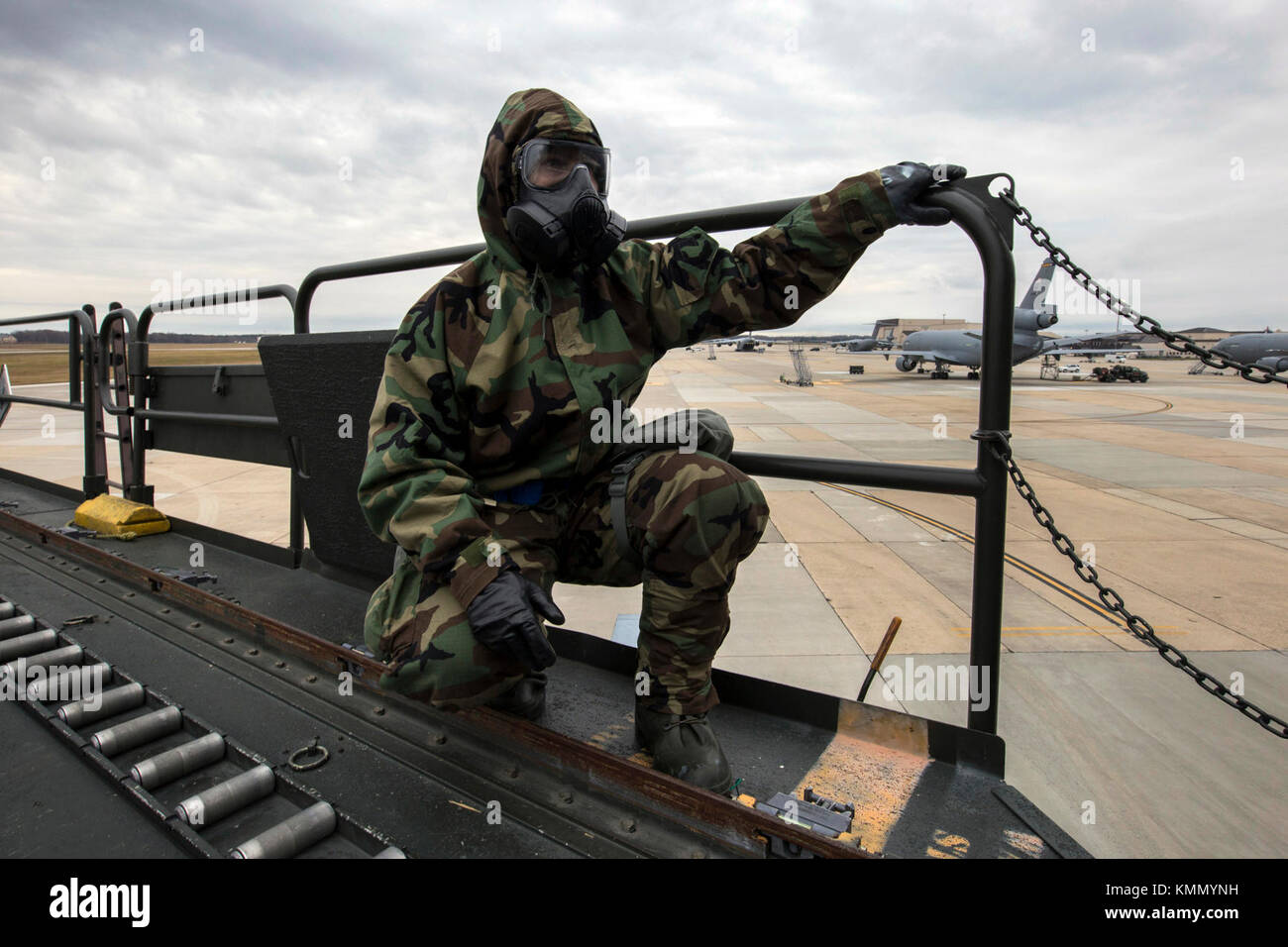 A U.S. Air Force Aerial Porter Expediter in Mission Oriented Protective ...
