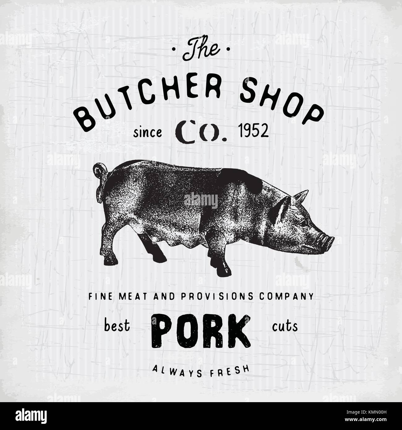 Butcher Shop vintage emblem pork meat products, butchery Logo template ...
