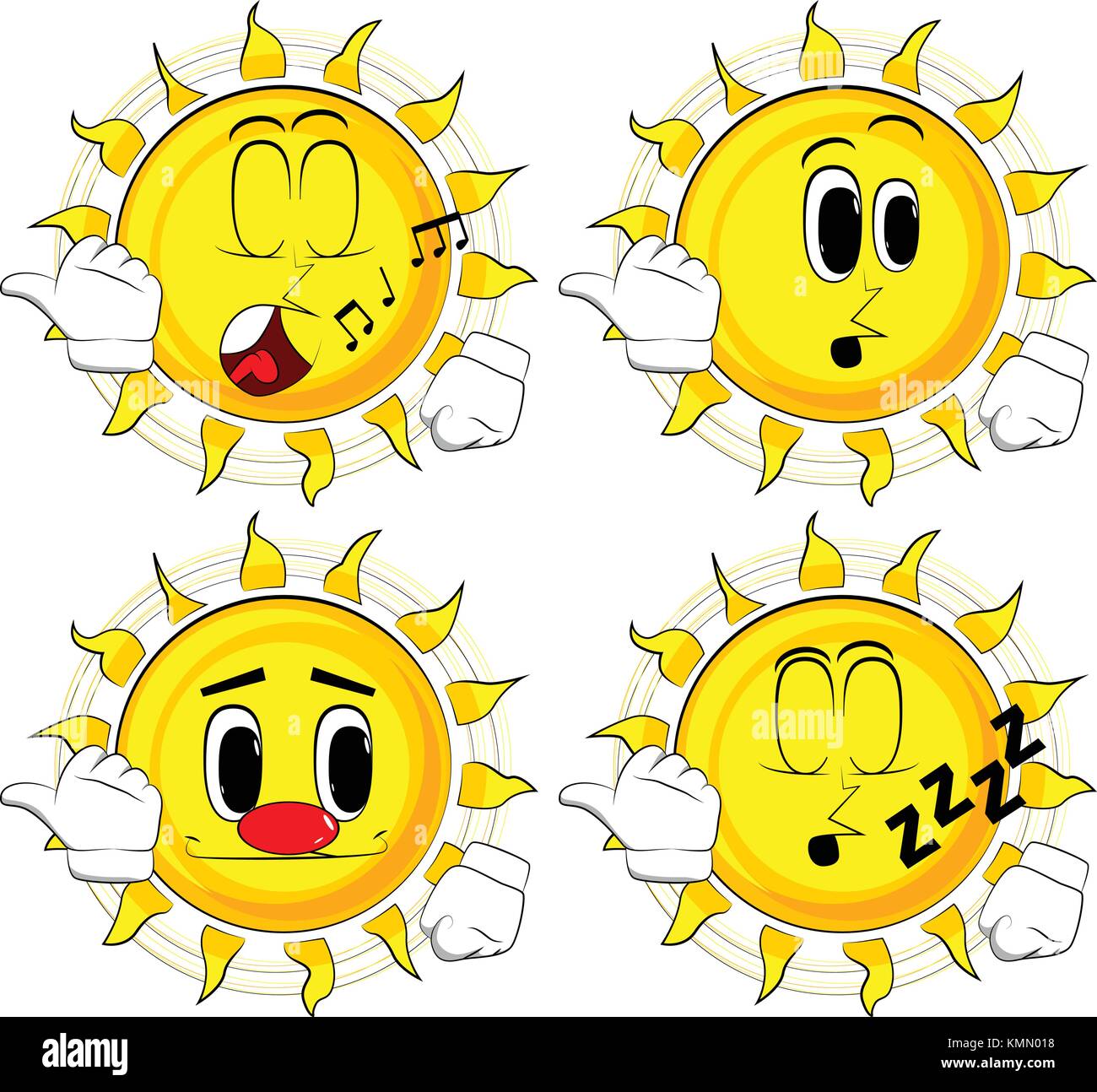Cartoon sleeping sun character Cut Out Stock Images & Pictures - Alamy