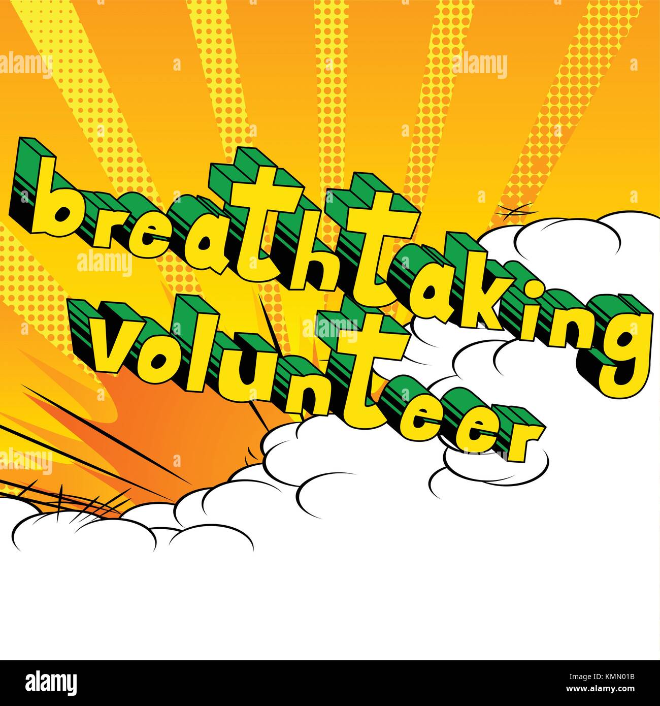 Breathtaking Volunteer - Comic book style word on abstract background ...