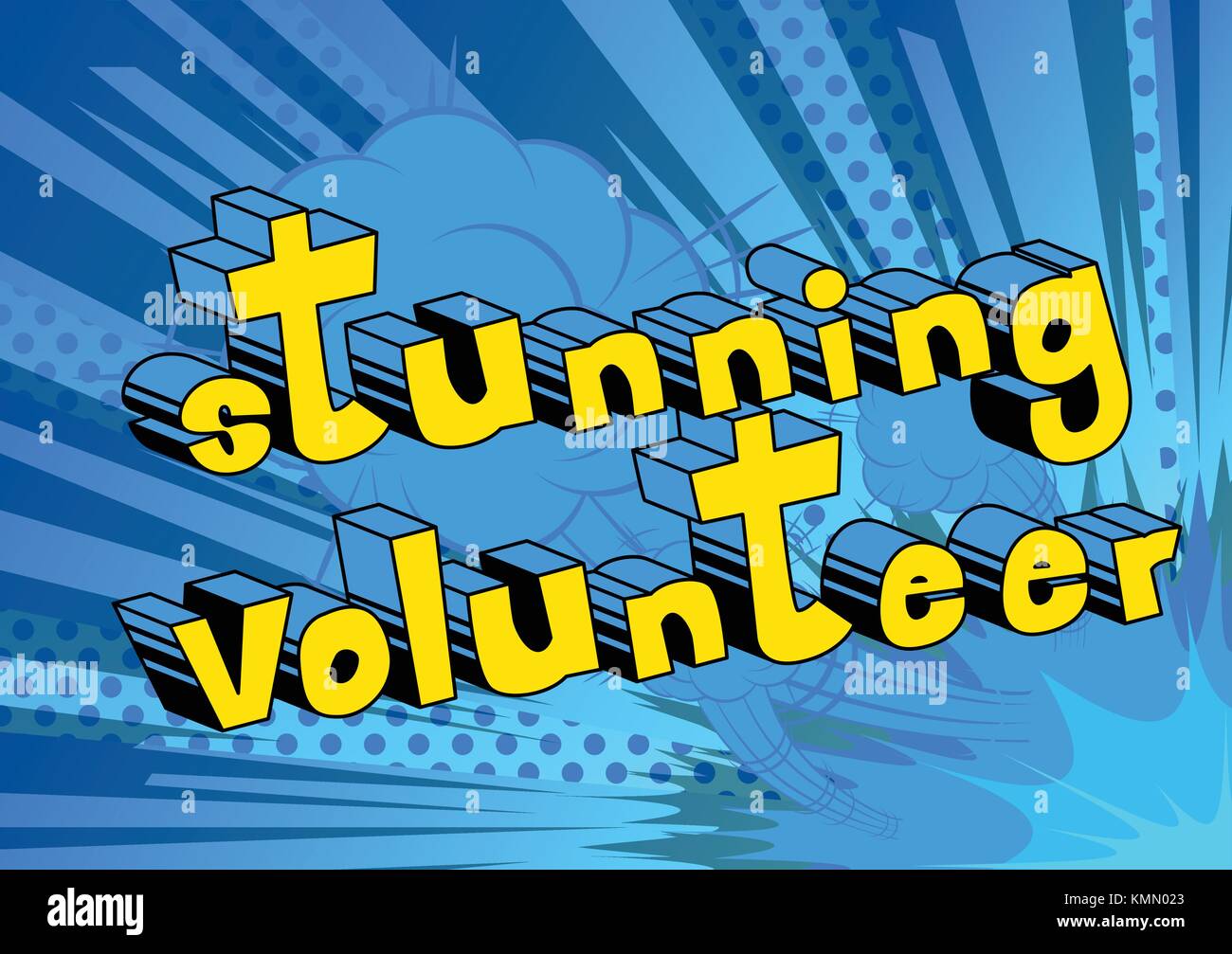 Stunning Volunteer - Comic book style word on abstract background Stock ...
